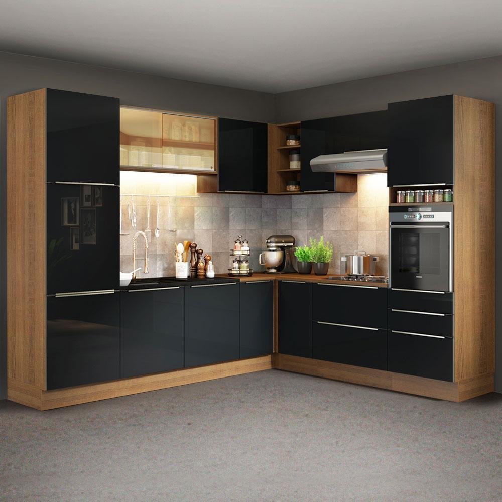 Cozinha Completa de Canto Madesa Lux 526001 com Armário e Balcão ...