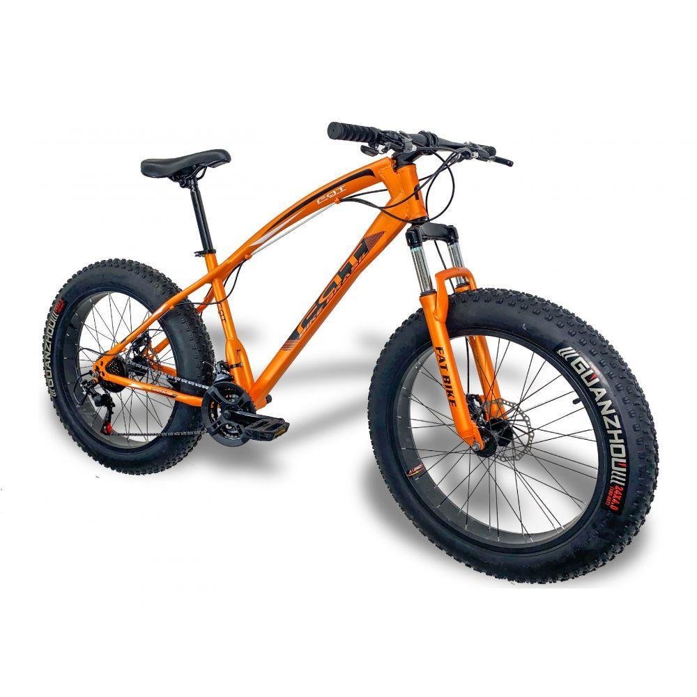 Bicicleta Fat Bike Aro 24 Pneus 4.0 Freios A Disco Laranja | Pão de Açúcar