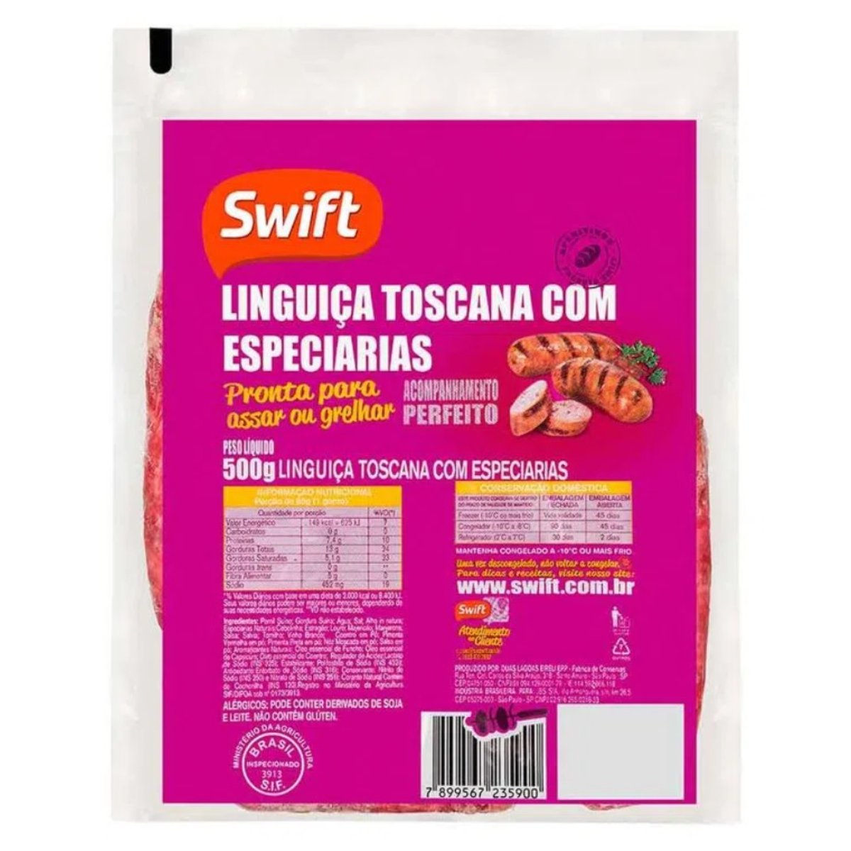 Linguiça Toscana com Especiarias Swift 500g | Pão de Açúcar
