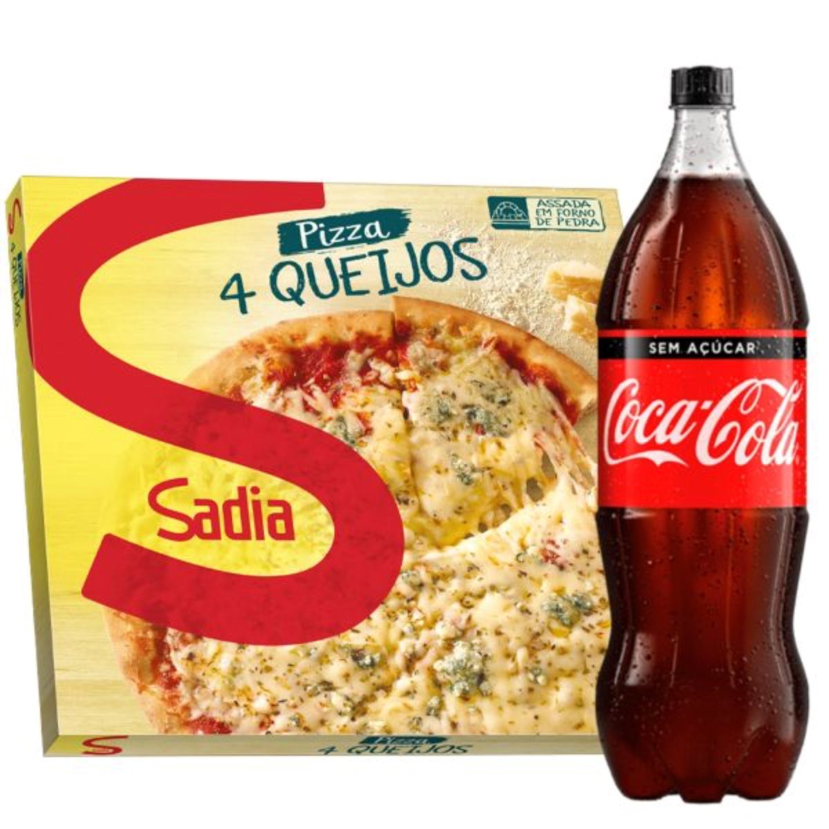 Pizza 4 Queijos Sadia + Coca Cola sem Açúcar 1,5L | Pão de Açúcar