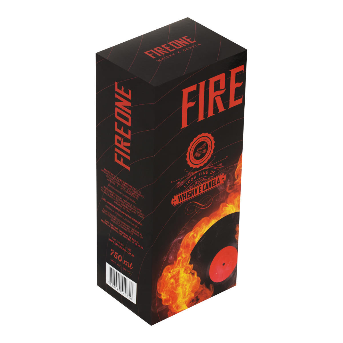 Licor Fino de Whisky e Canela FIRE ONE Garrafa 750ml | Pão de Açúcar