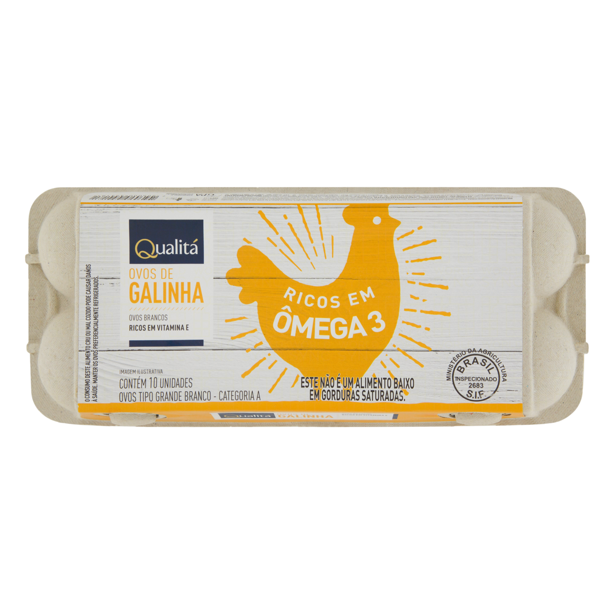 Ovos de Galinha Brancos Grande Qualitá Bandeja 10 Unidades | Pão de Açúcar