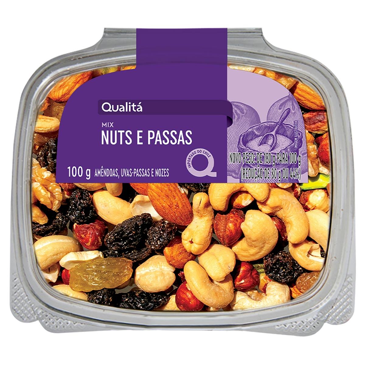 Mix de Nuts e Passas Qualitá Pote 100g | Pão de Açúcar