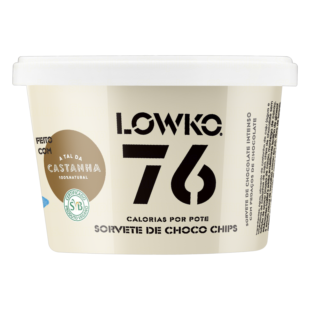 Sorvete Choco Chips Lowko Pote 100ml | Pão de Açúcar