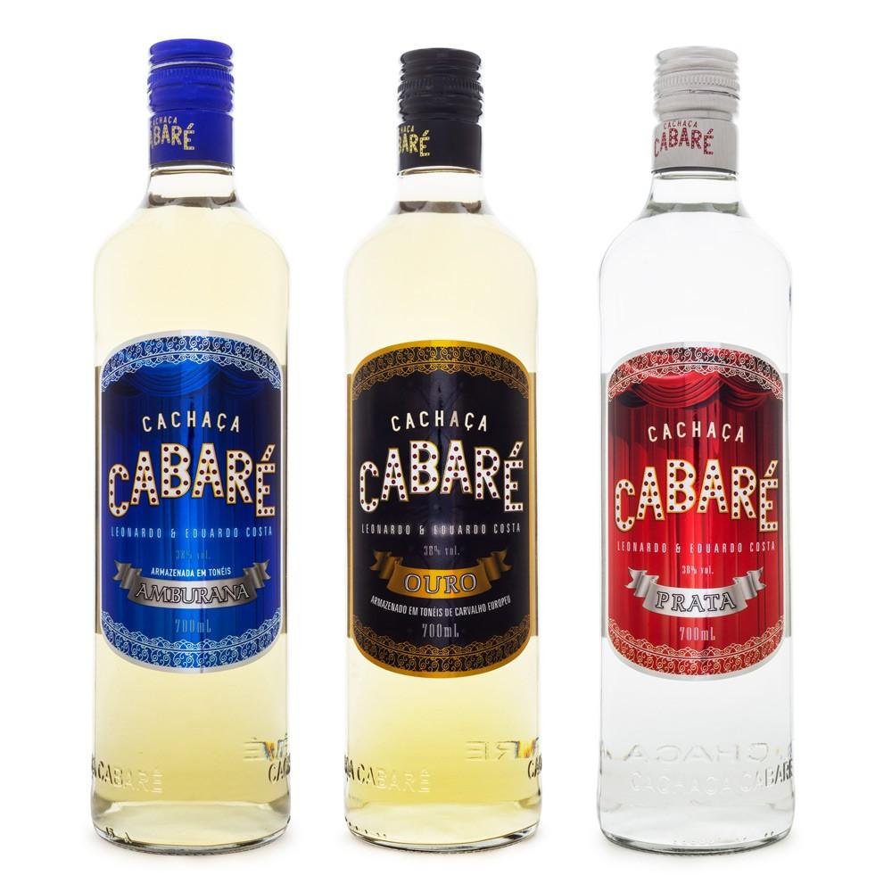 Kit Cachaças Cabaré - Ouro - Prata - Amburana | Pão de Açúcar