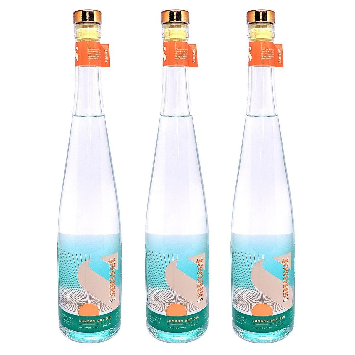 Kit 03 Unidades Gin Sunset Fresh Premium 750ml | Pão de Açúcar