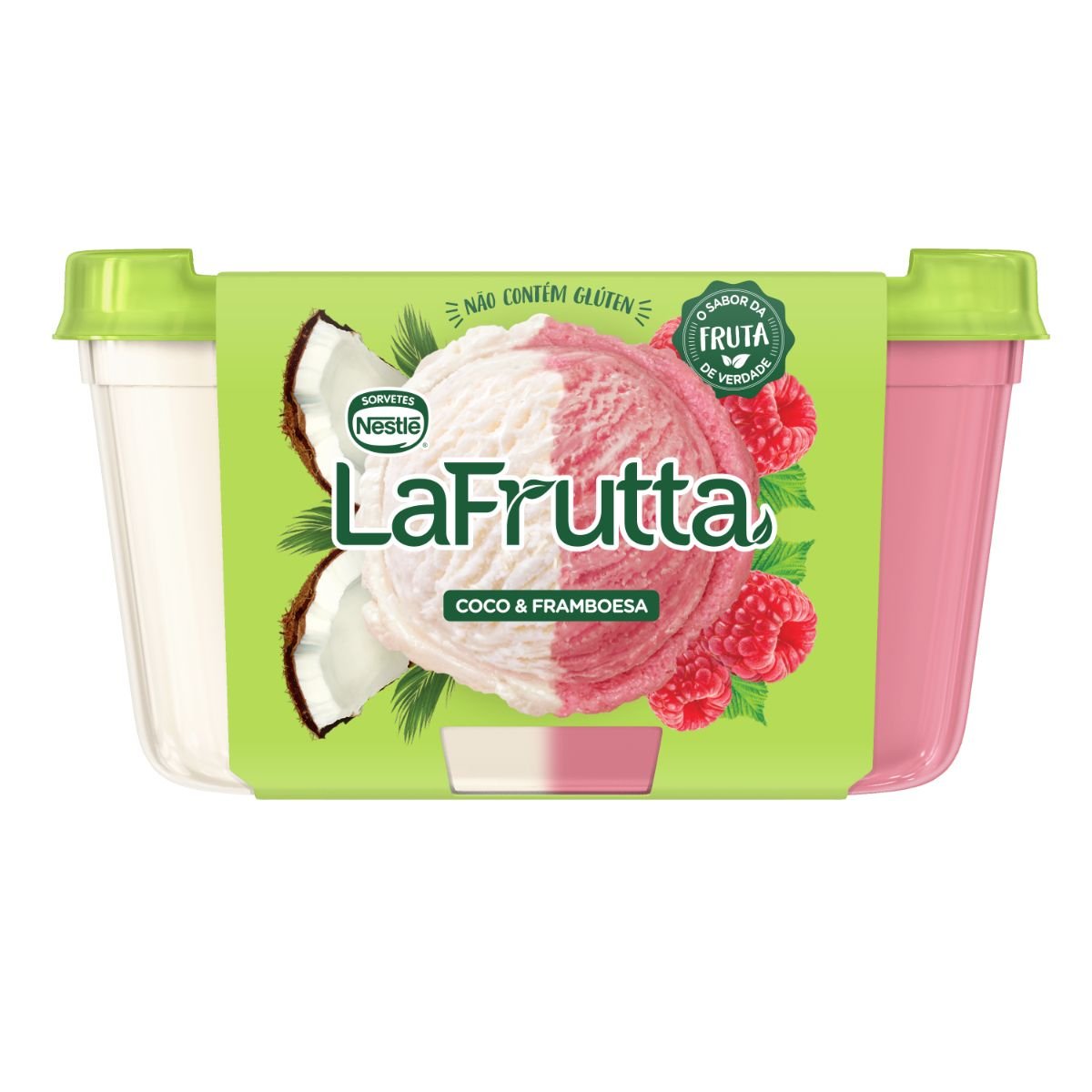 Sorvete LAFRUTTA Framboesa + Coco 1 Litro | Pão de Açúcar