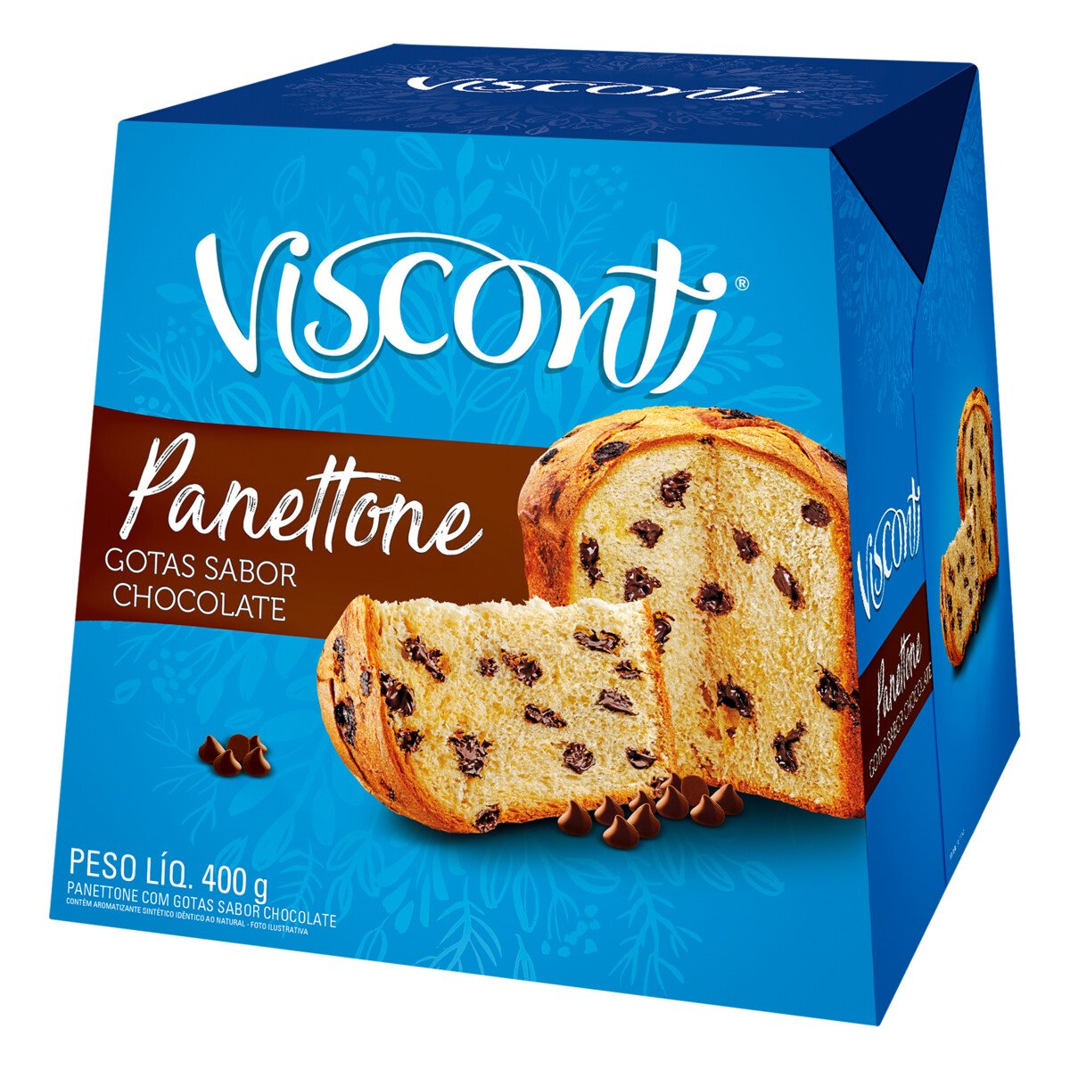 Panettone com Gotas de Chocolate Visconti Caixa 400g | Pão de Açúcar