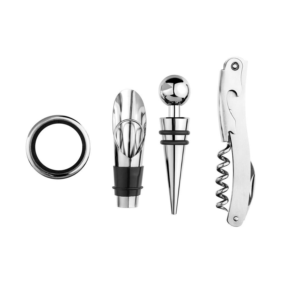 Kit Vinho: Saca Rolha, Rolha Inox, Salva Gotas e Areador Up Home ...