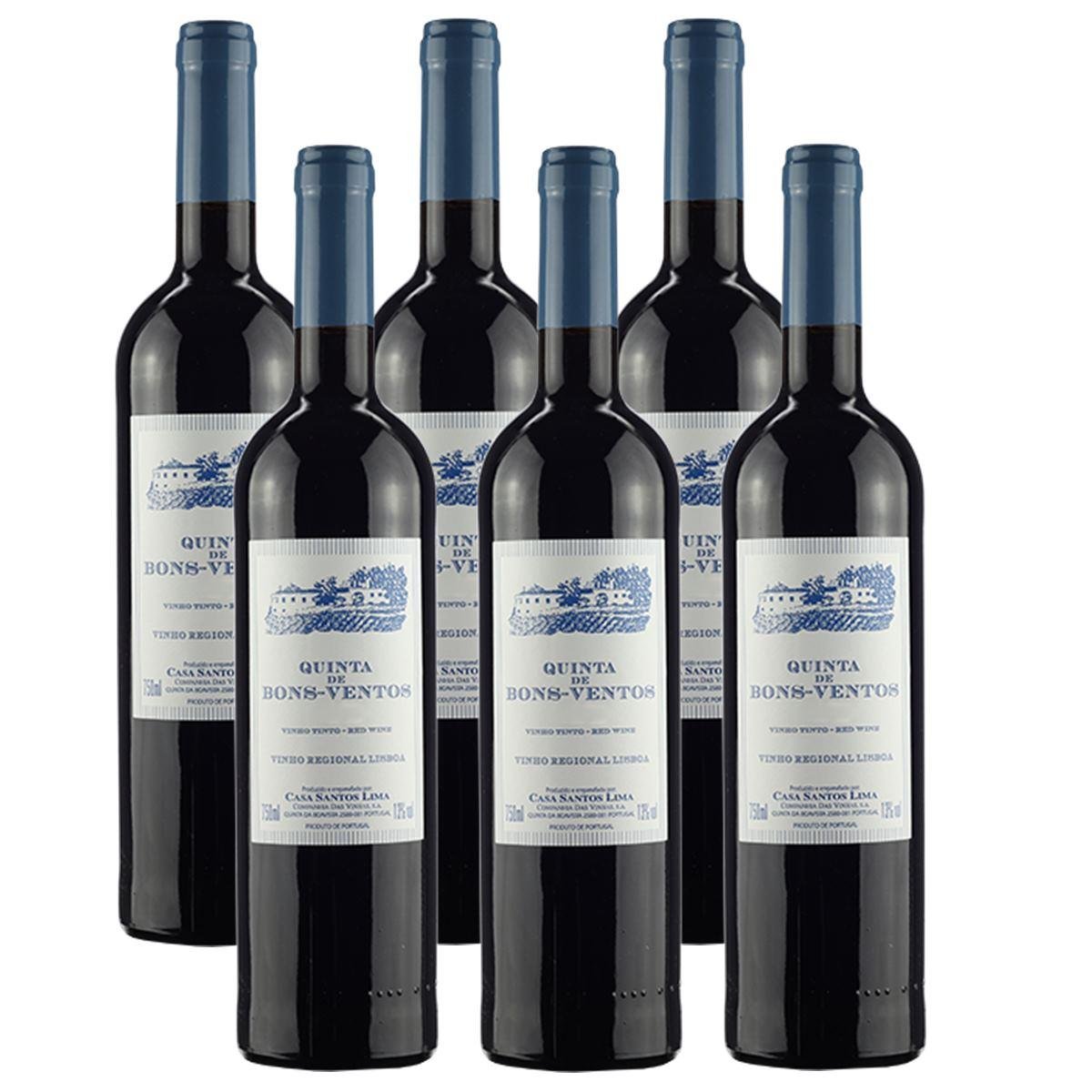 Kit 06 Un. Vinho Português Tinto Quinta de Bons Ventos 750ml | Pão de ...