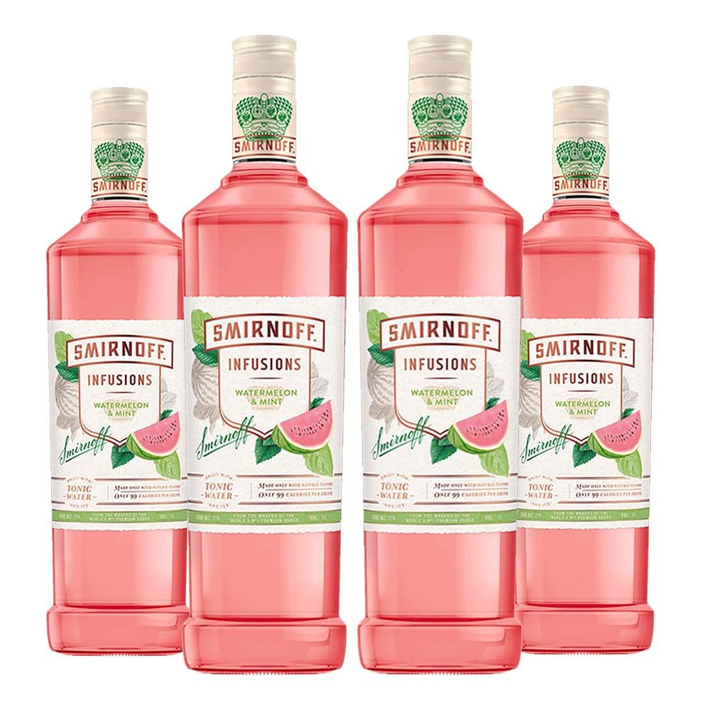 KIT 04 VODKA'S SMIRNOFF INFUSIONS WATERMELON 998ML | Pão de Açúcar