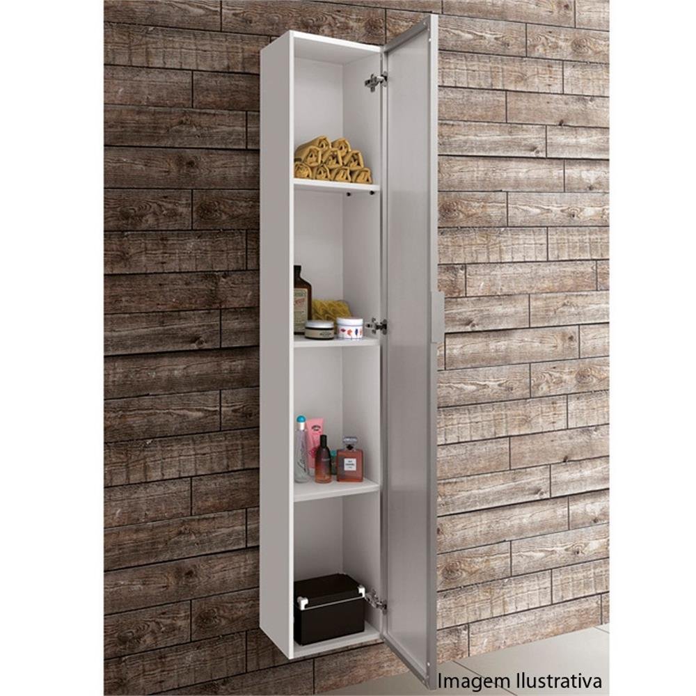 Armário Vertical para Banheiro Blu 160x30cm Branco | Pão de Açúcar