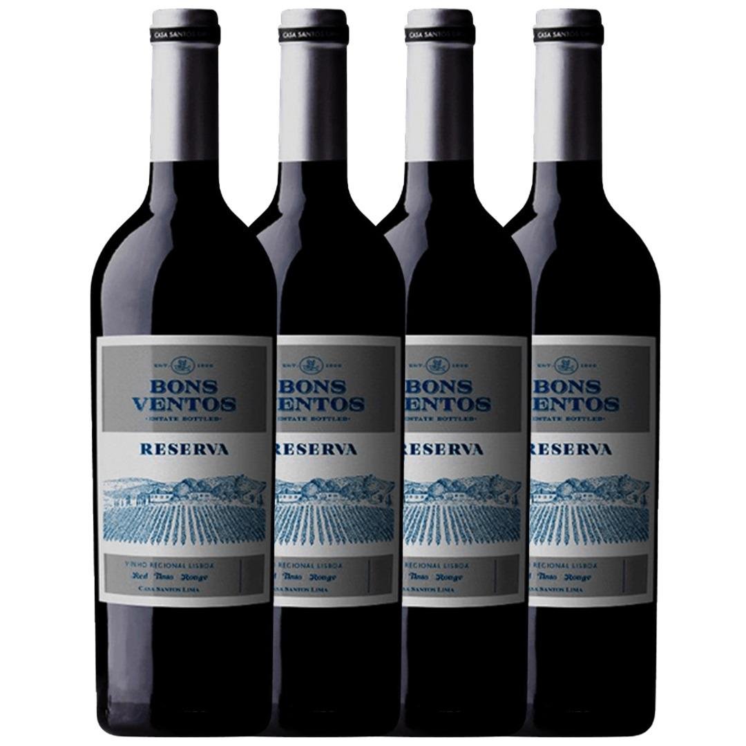 Kit 4 garrafas Vinho Portugues Quinta de Bons Ventos Reserva Tinto ...