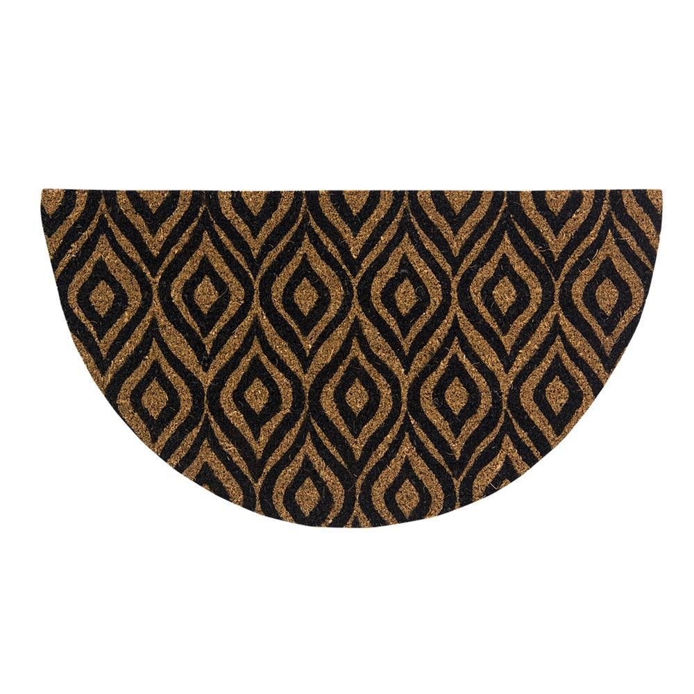 Capacho Fibra de Coco Meia Lua 60x33cm Geométrico Preto | Pão de Açúcar