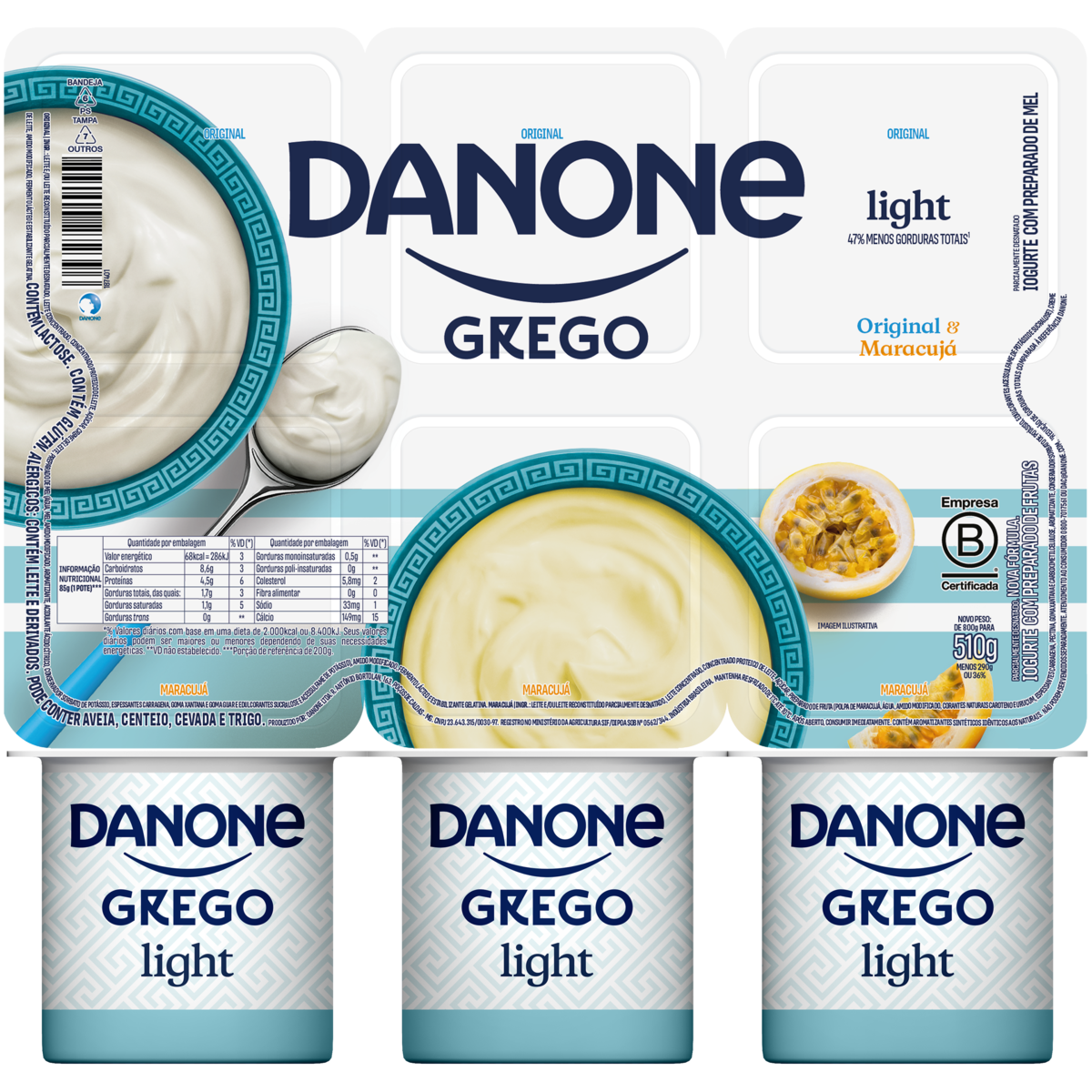 Iogurte Grego DANONE Original Maracujá Light 510g | Pão de Açúcar