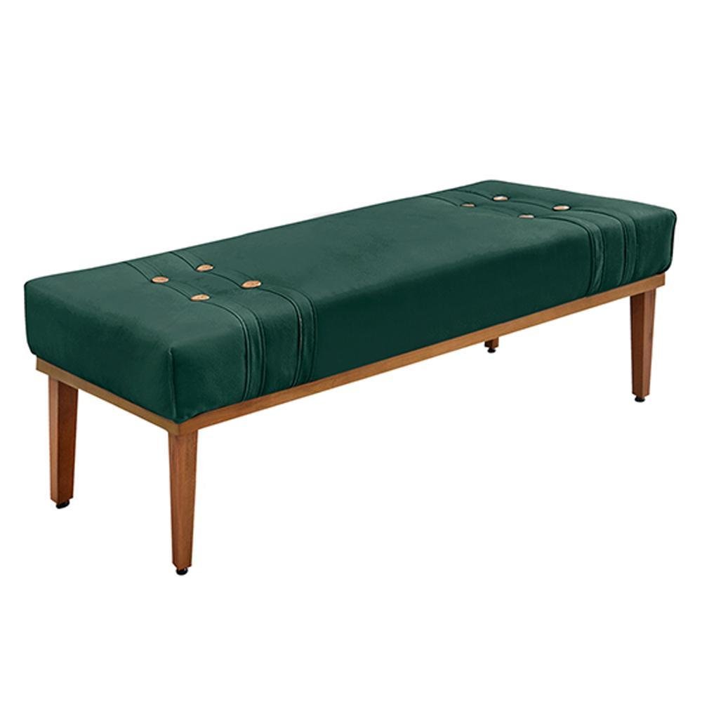 Recamier Decorativo 140cm Kors Veludo Pés de Madeira Verde Floresta ...
