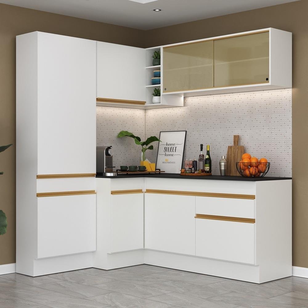 Cozinha Completa de Canto com Rodapé Veneza Multimóveis MP2089 com ...