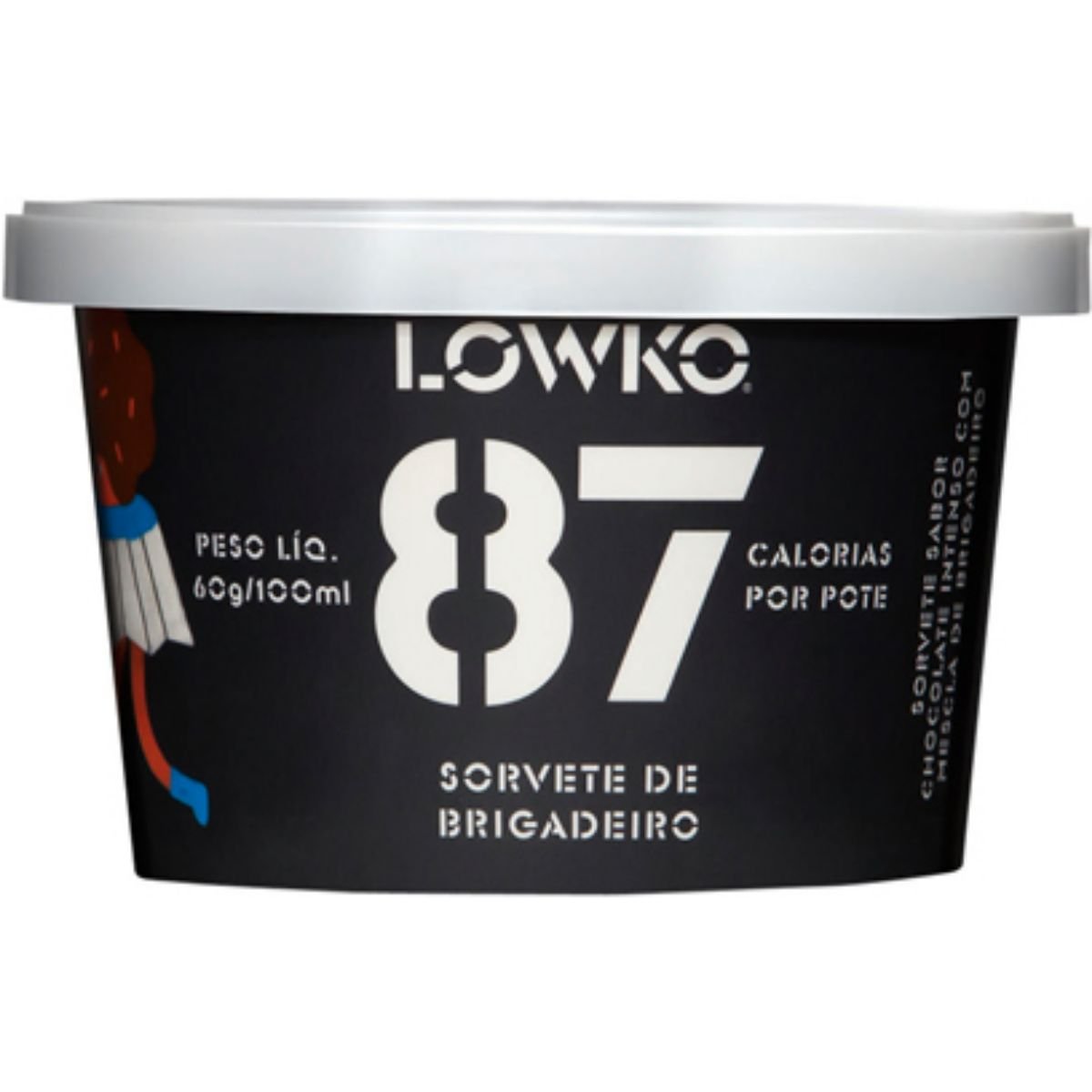 Sorvete Brigadeiro Lowko Pote 100ml | Pão de Açúcar