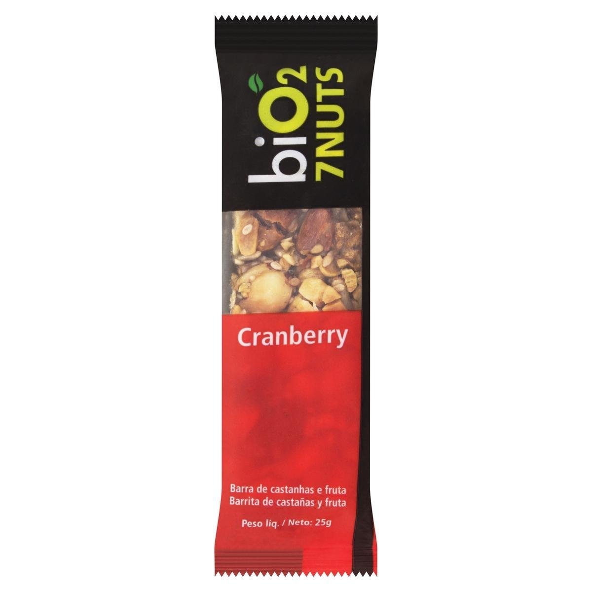 Barra de Nuts Castanha com Cranberry Zero Lactose biO2 7Nuts Pacote 25g ...