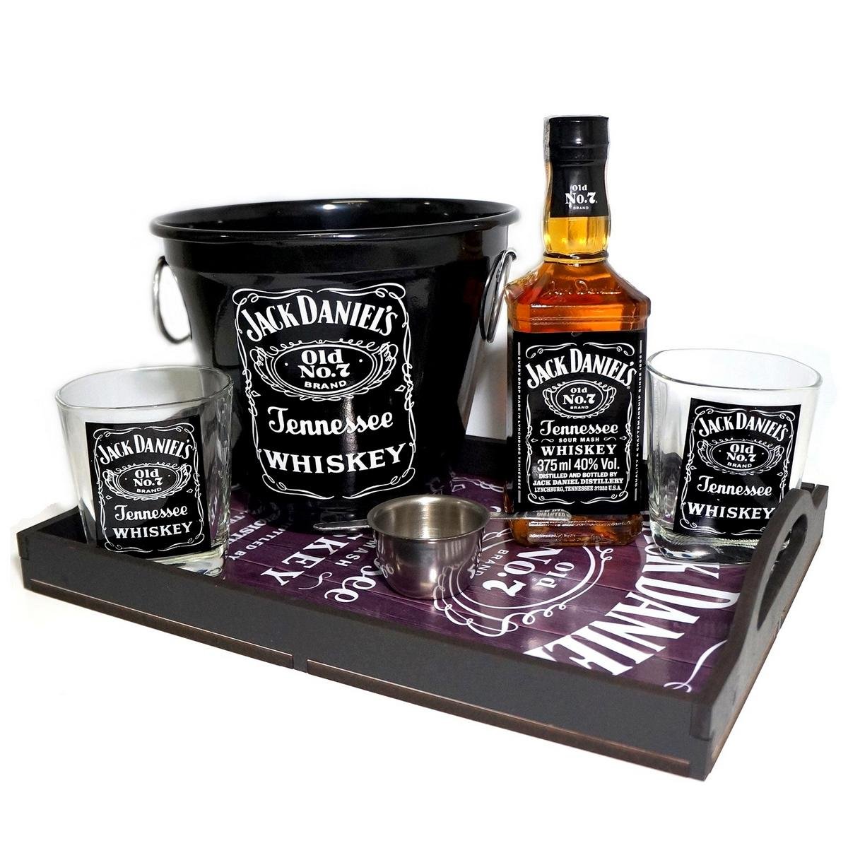 Kit Master Whisky Jack Daniel's 375ml com Bandeja e acessórios | Pão de ...