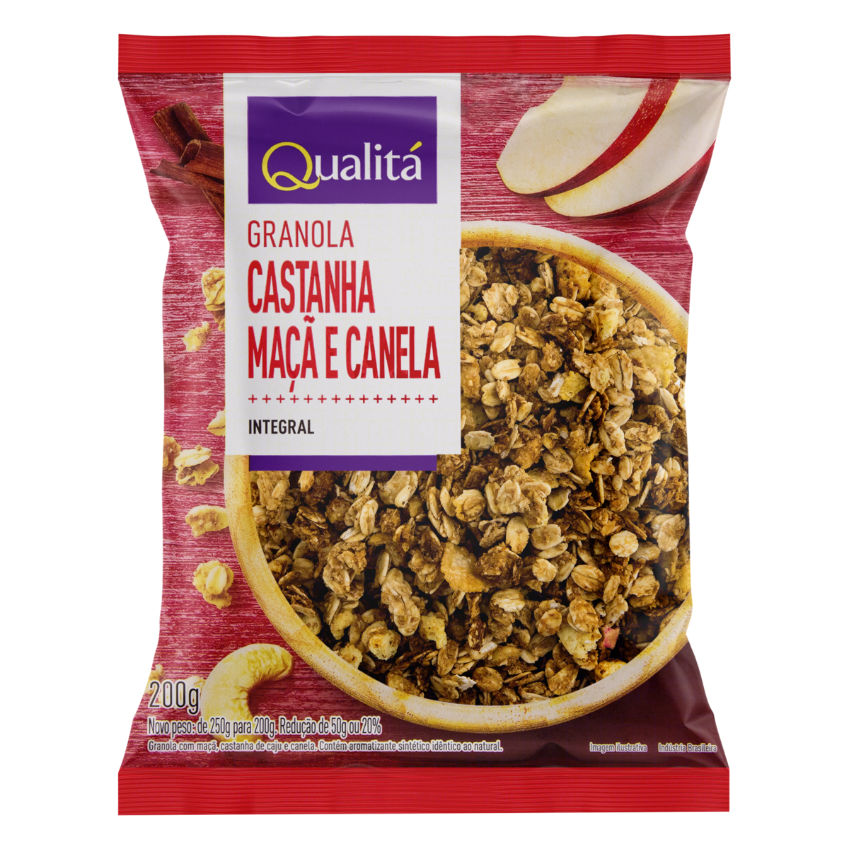 Granola QUALITÁ Castanha, Maçã e Canela Pacote 200g | Pão de Açúcar