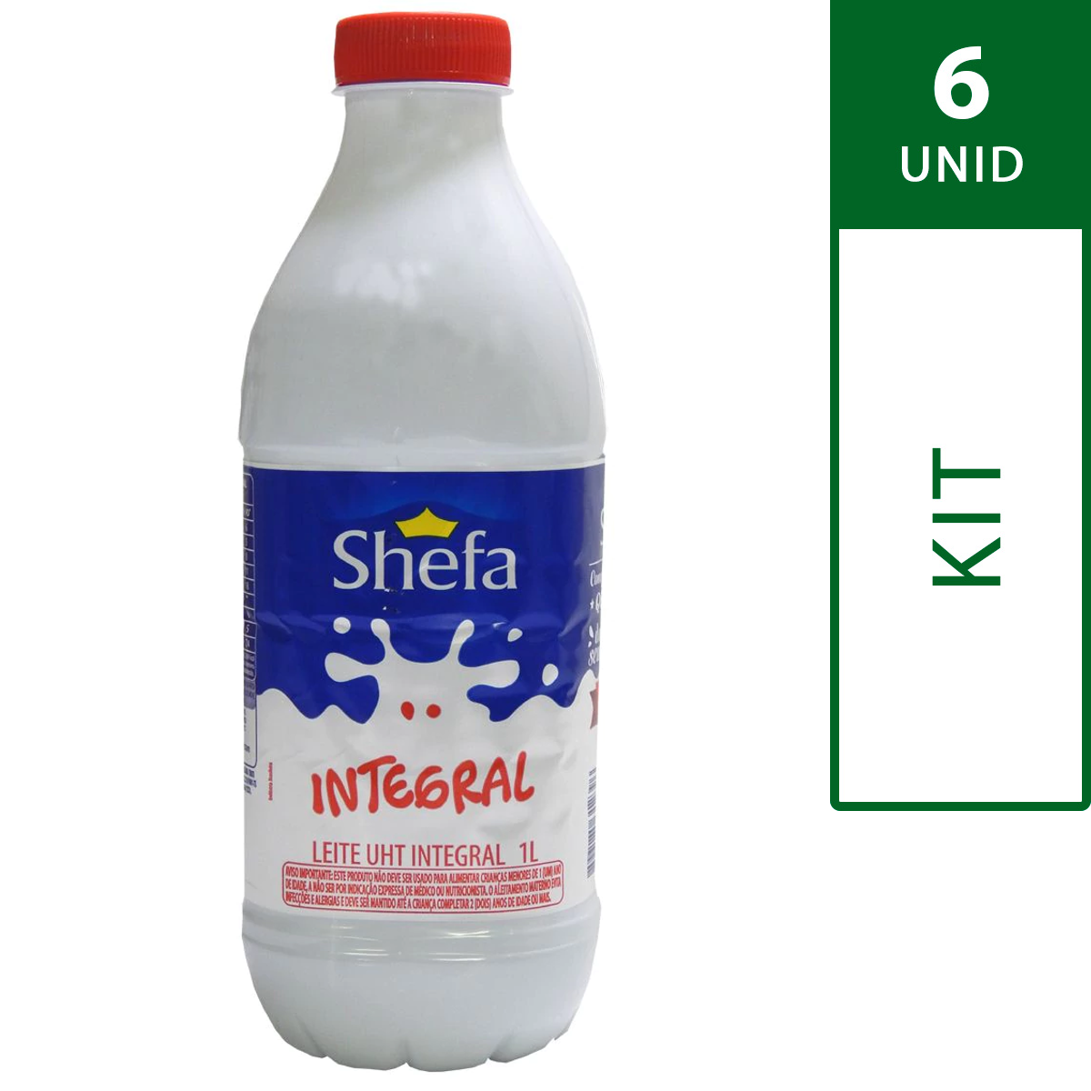 Pack com 6 Leites SHEFA Garrafa 1 Litro cada | Pão de Açúcar