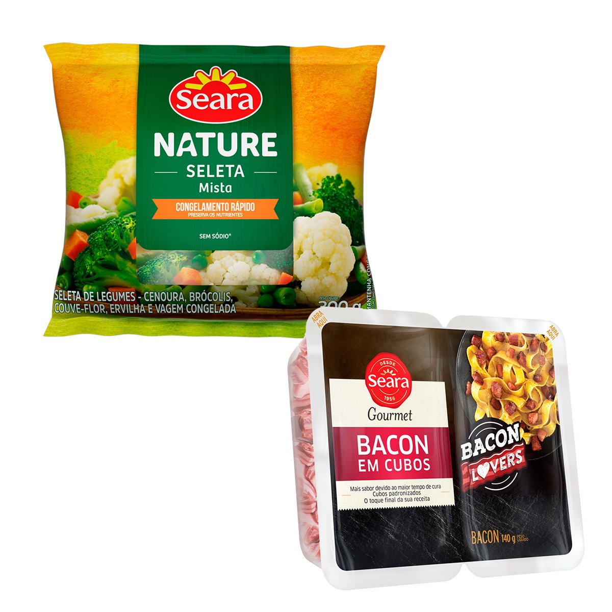 KIT Seleta mista congelada Seara 300g + Bacon em cubos Seara Gourmet ...