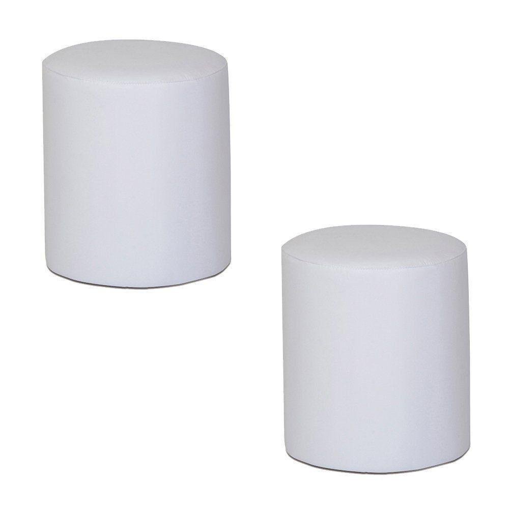 kit 2 Puffs Round Nobre Branco - Stay Puff | Pão de Açúcar