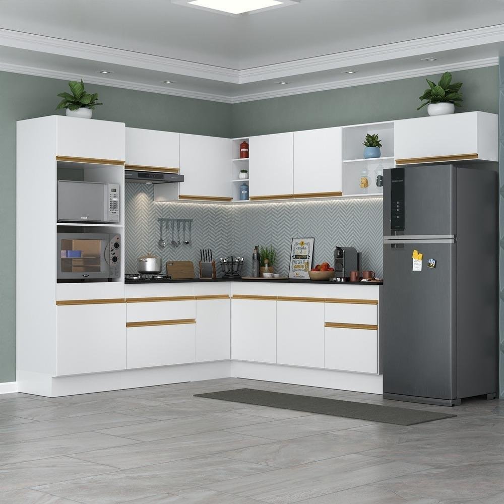 Cozinha Completa de Canto com Rodapé Veneza Multimóveis MP2083 com ...