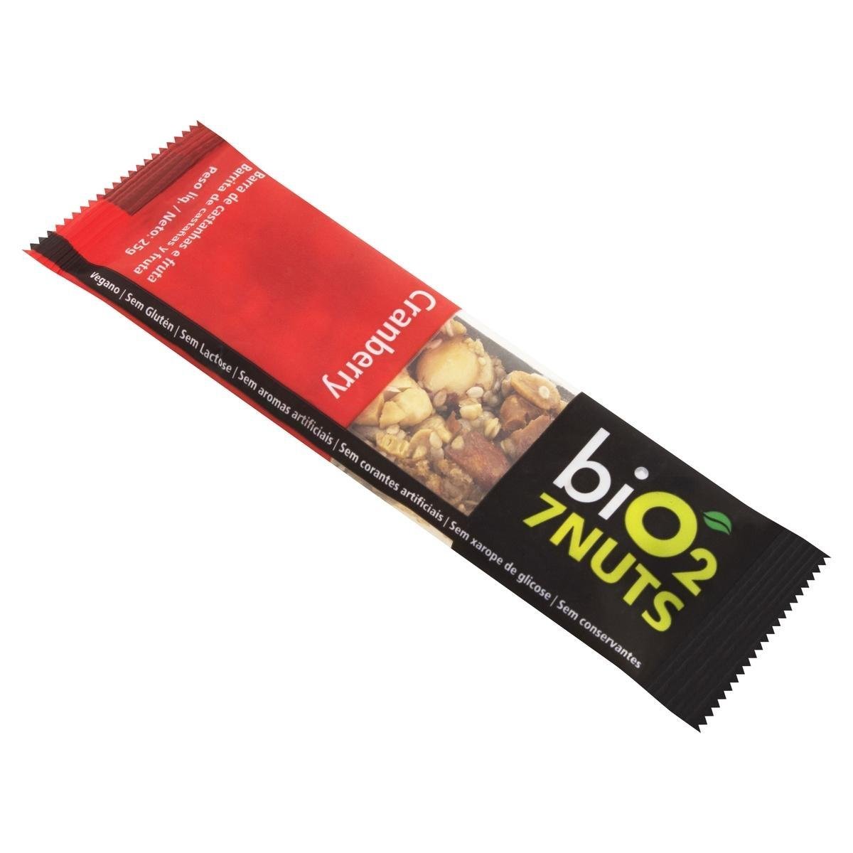 Barra de Nuts Castanha com Cranberry Zero Lactose biO2 7Nuts Pacote 25g ...