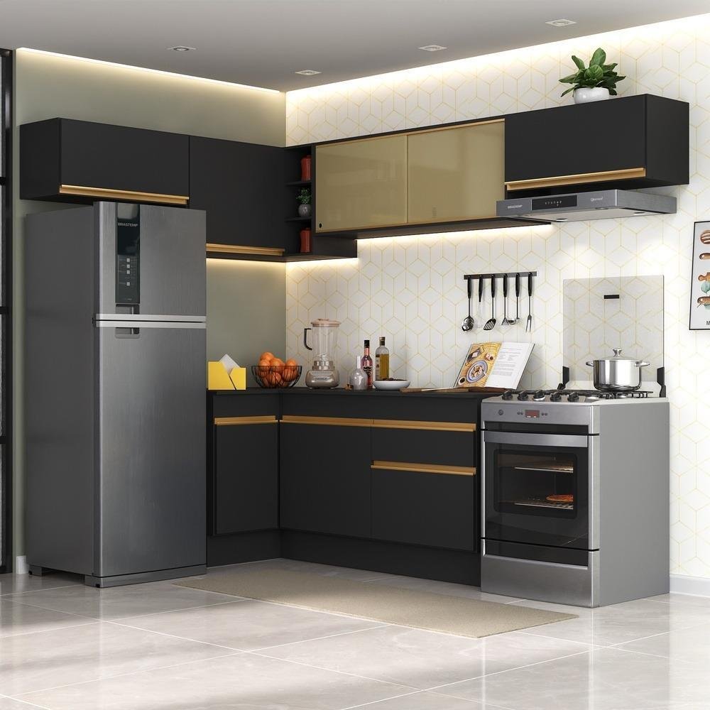 Cozinha Completa de Canto com Rodapé Veneza Multimóveis MP2095 com ...