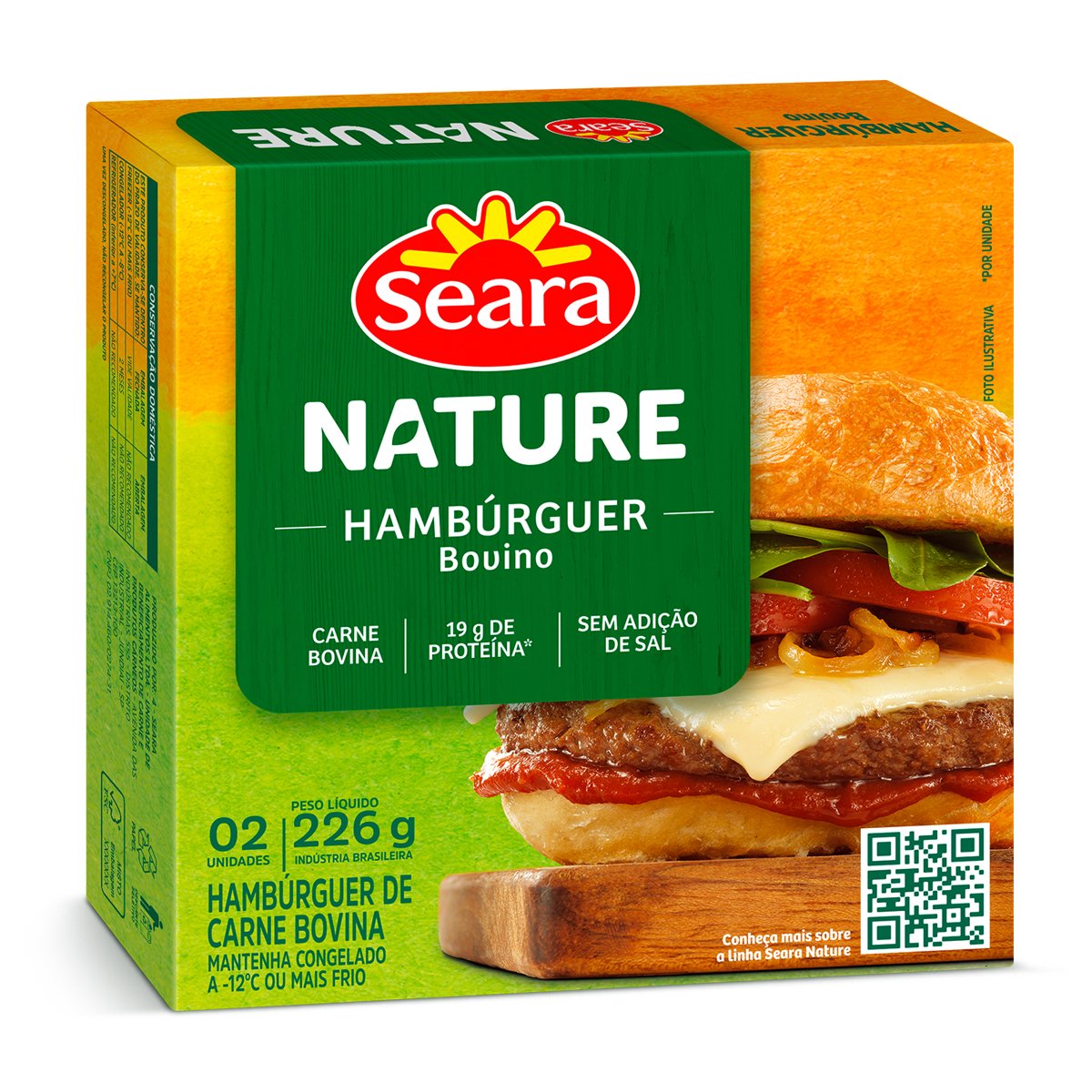 Hambúrguer Bovino SEARA Nature Caixa 226g | Pão de Açúcar