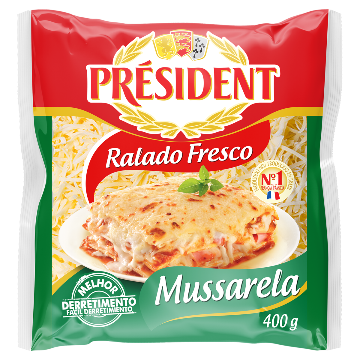 Queijo Mussarela Ralado Fresco Président Pacote 400g | Pão de Açúcar