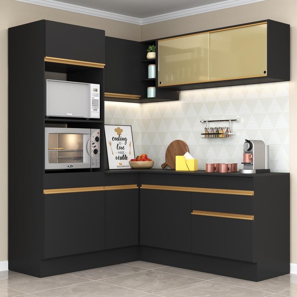 Cozinha Completa de Canto com Rodapé Veneza Multimóveis MP2098 com ...