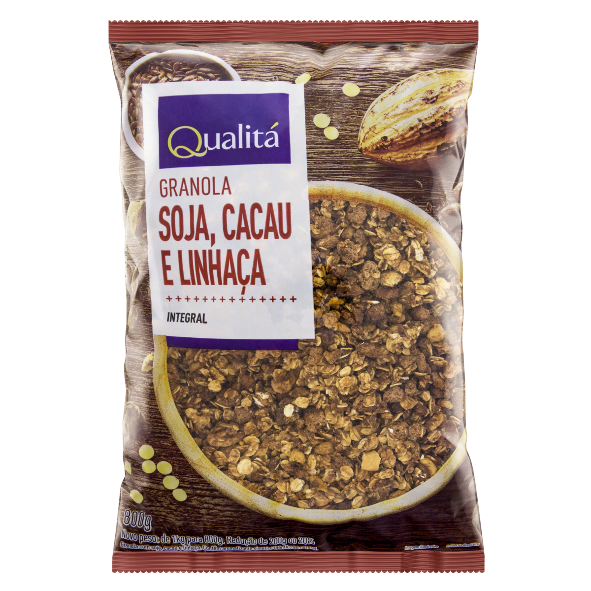 Granola QUALITÁ Soja, Cacau e Linhaça Pacote 800g | Pão de Açúcar