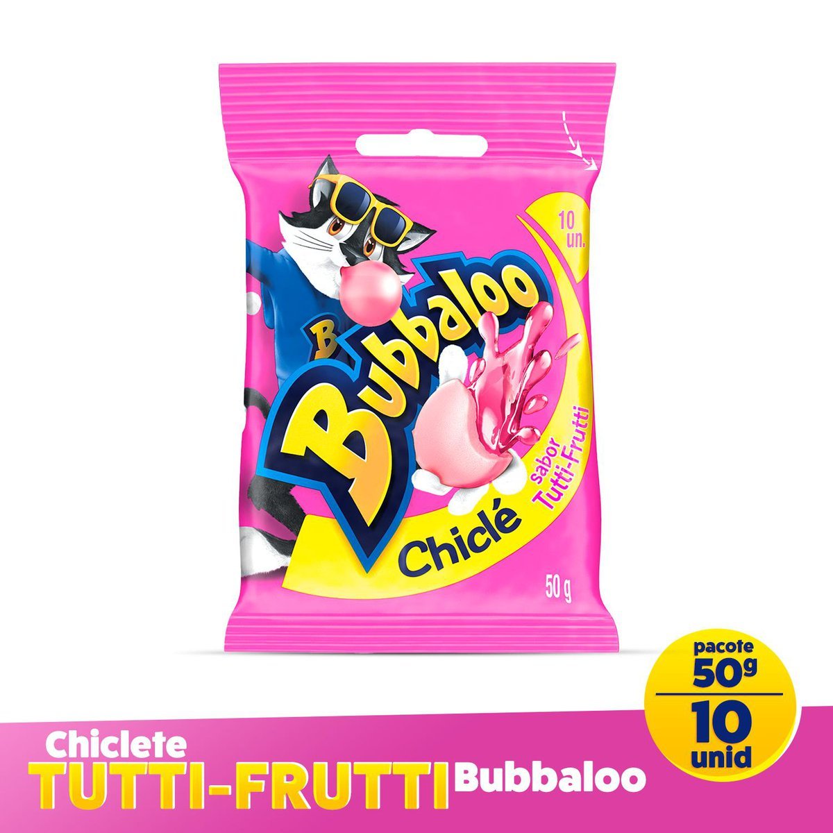 Chiclete Sabor Tutti-Frutti BUBBALOO 50g Pacote com 10 Unidades | Pão ...