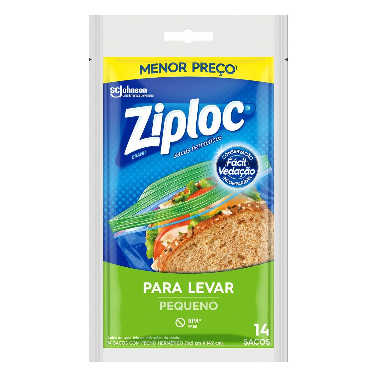 Sacos Herméticos Ziploc para Levar Pequeno com 14 unidades | Pão de Açúcar