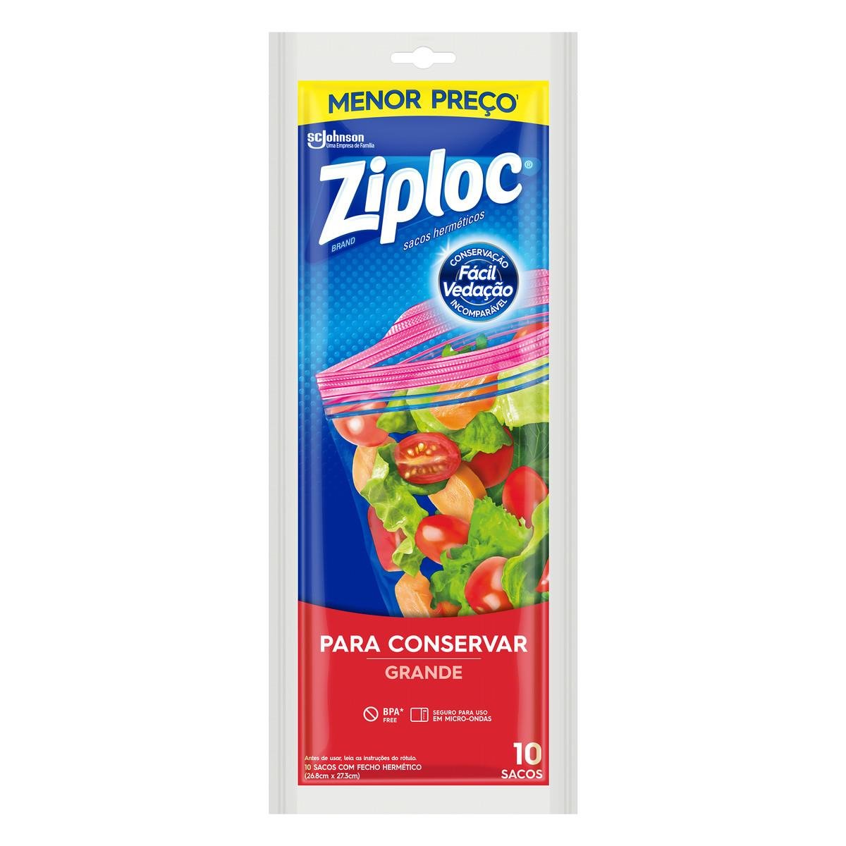 Sacos Herméticos Ziploc para Conservar Grande com 10 unidades | Pão de ...