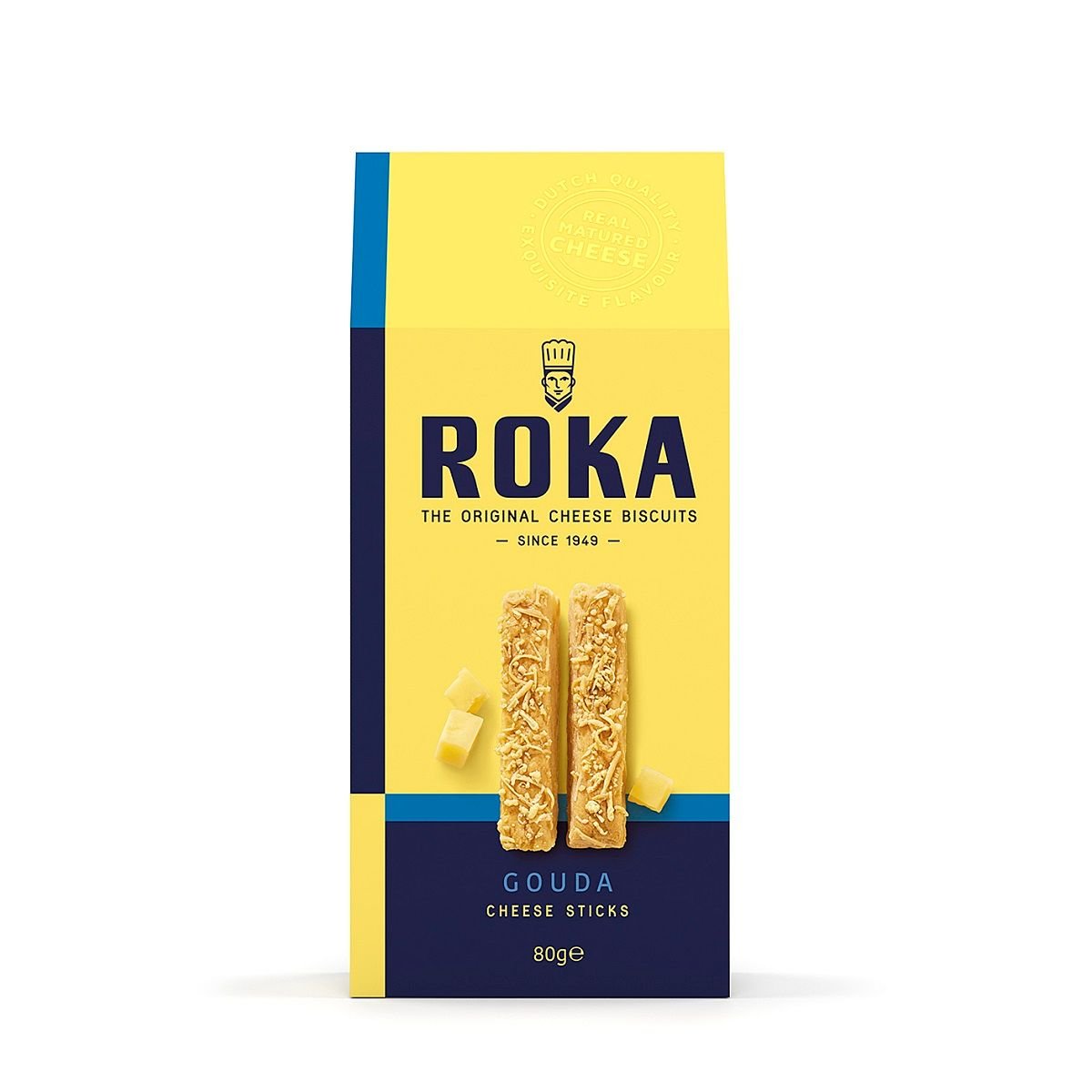 Biscoito ROKA STICKS Queijo Cheddar Gouda 80g _ Importação | Pão de Açúcar