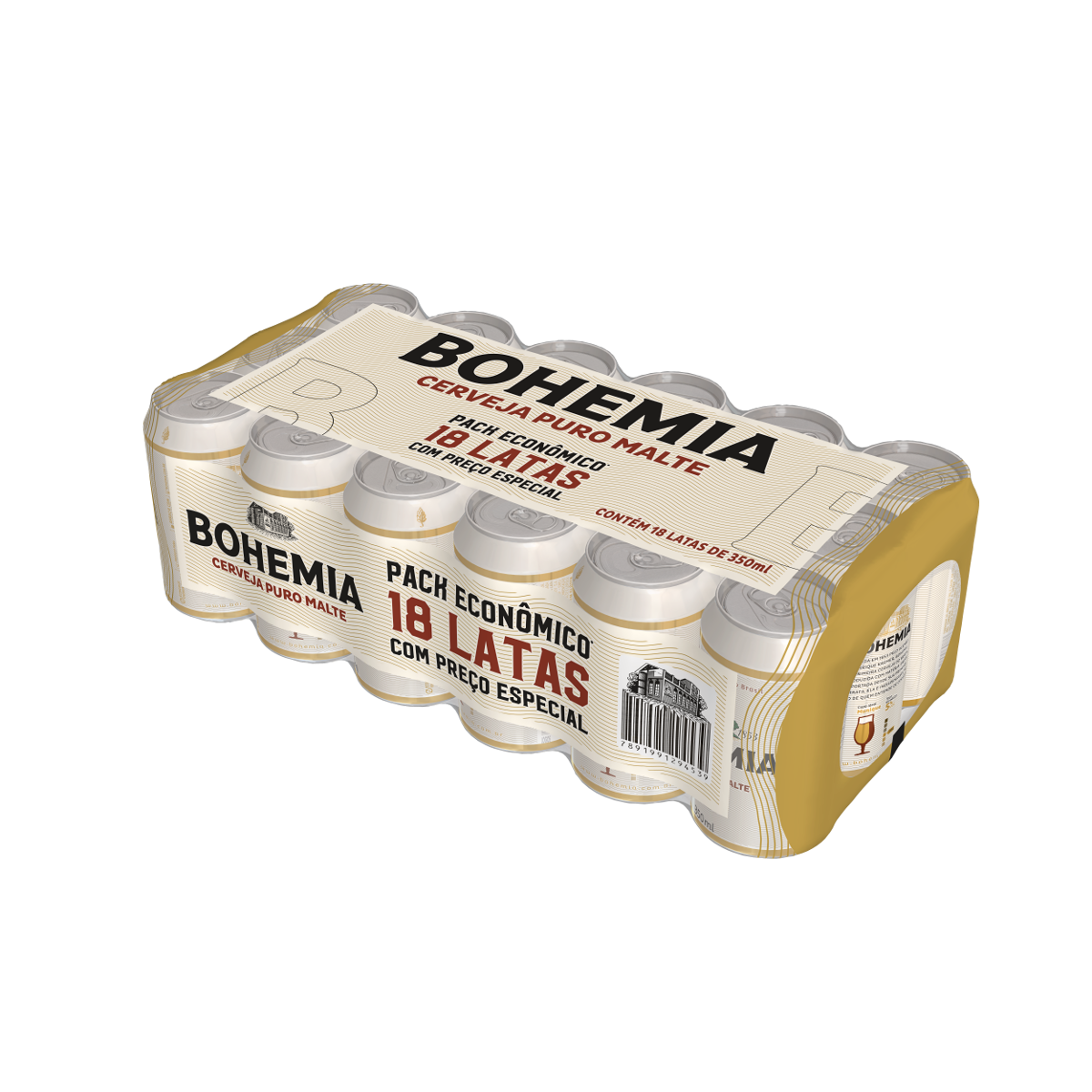 Cerveja Bohemia Puro Malte 350ml Lata Pack C/18 | Pão de Açúcar