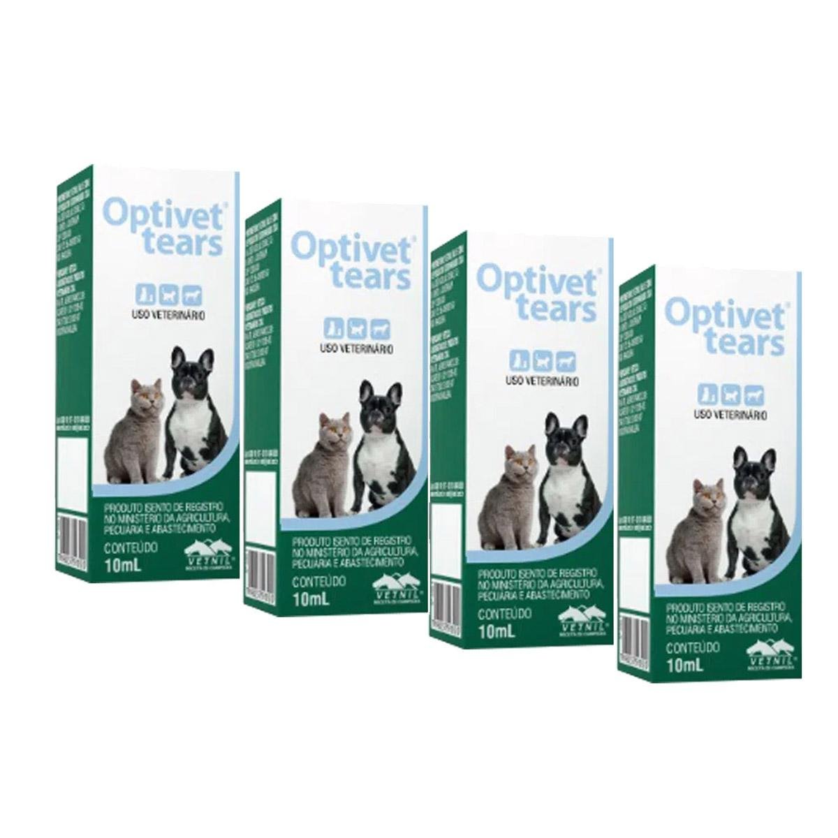 Optivet Tears Colírio 10ml Vetnil Kit 4 unid | Pão de Açúcar