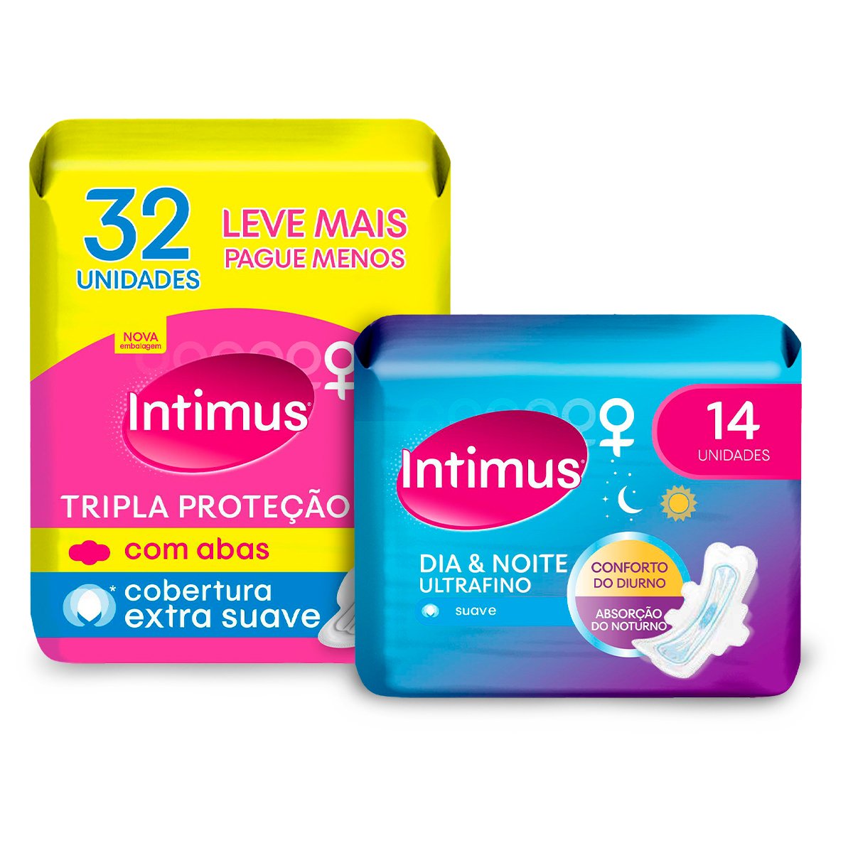 Kit Absorvente Externo Intimus Tripla Proteção Suave C/Abas 32 unidades ...