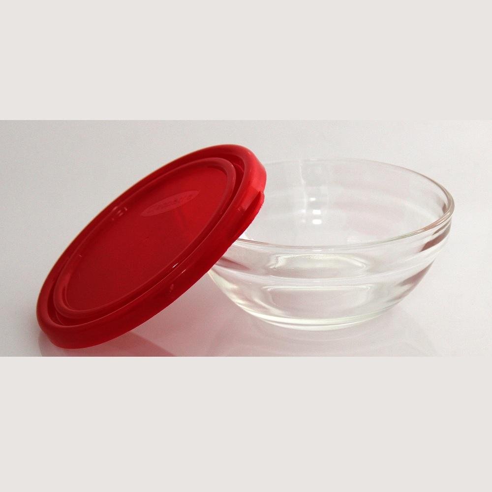 Jogo 3 tigelas vidro vermelho Sliema 225ml 12x4,5cm Hercos | Pão de Açúcar