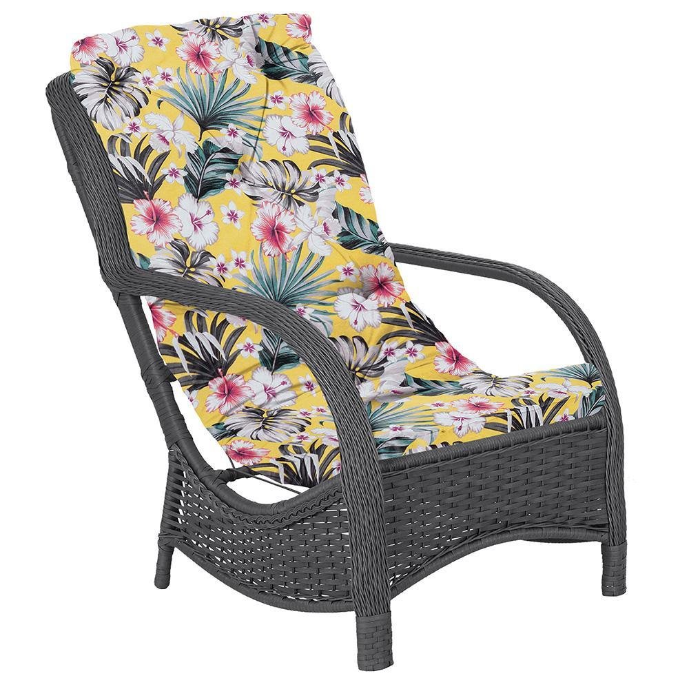 Poltrona Varanda Área Externa Jardim Alumínio Fibra Sintética 1Un ...