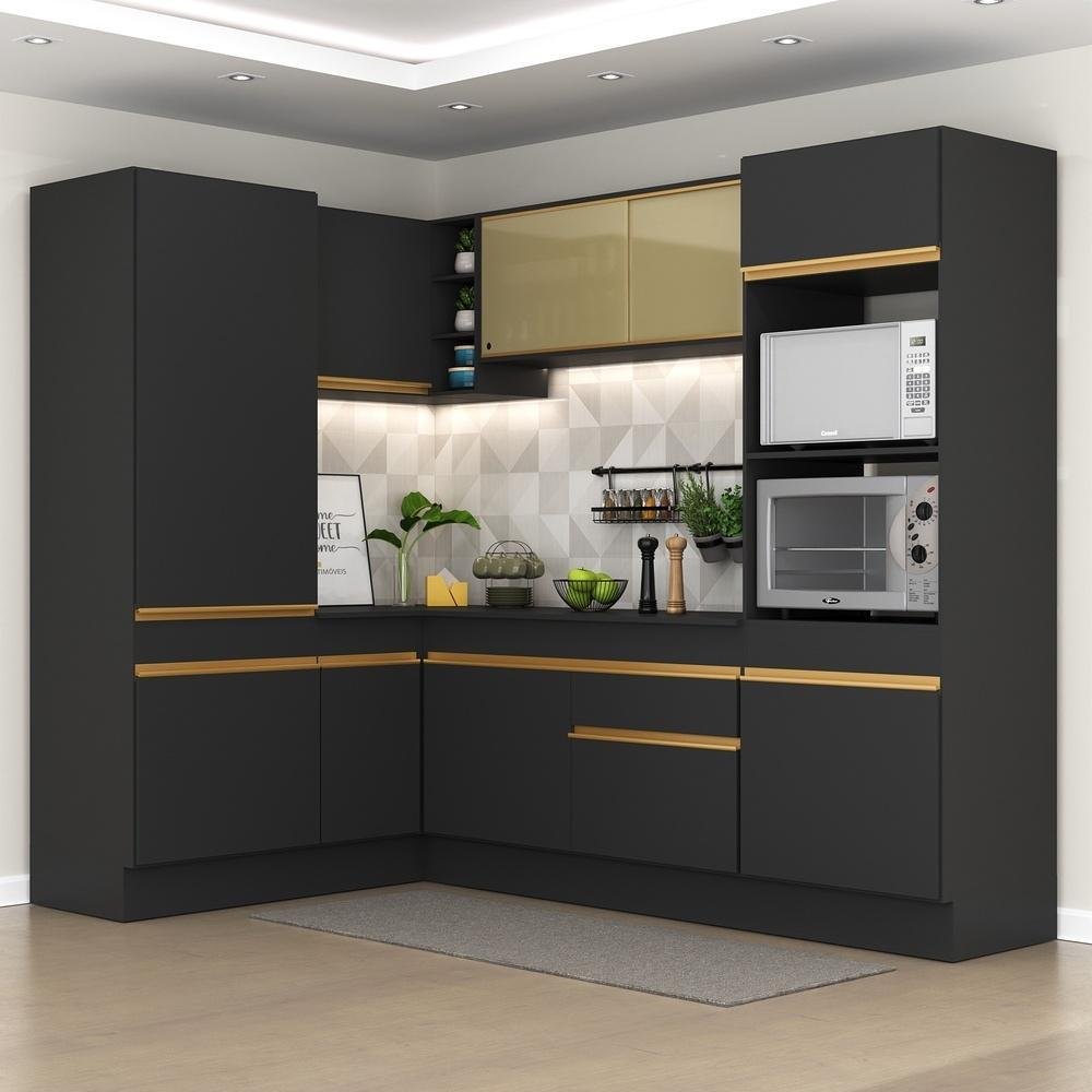 Cozinha Completa de Canto com Rodapé Veneza Multimóveis MP2084 com ...