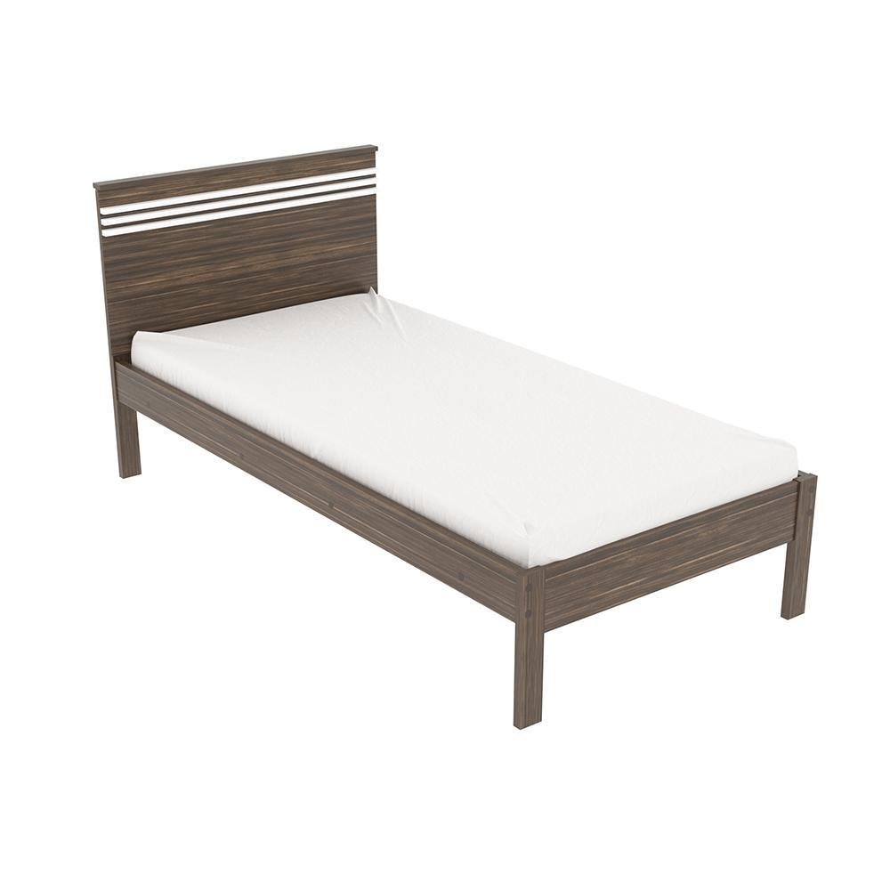 Cama de solteiro MDP CM8010 Nogal/Branco - Gran Belo | Pão de Açúcar