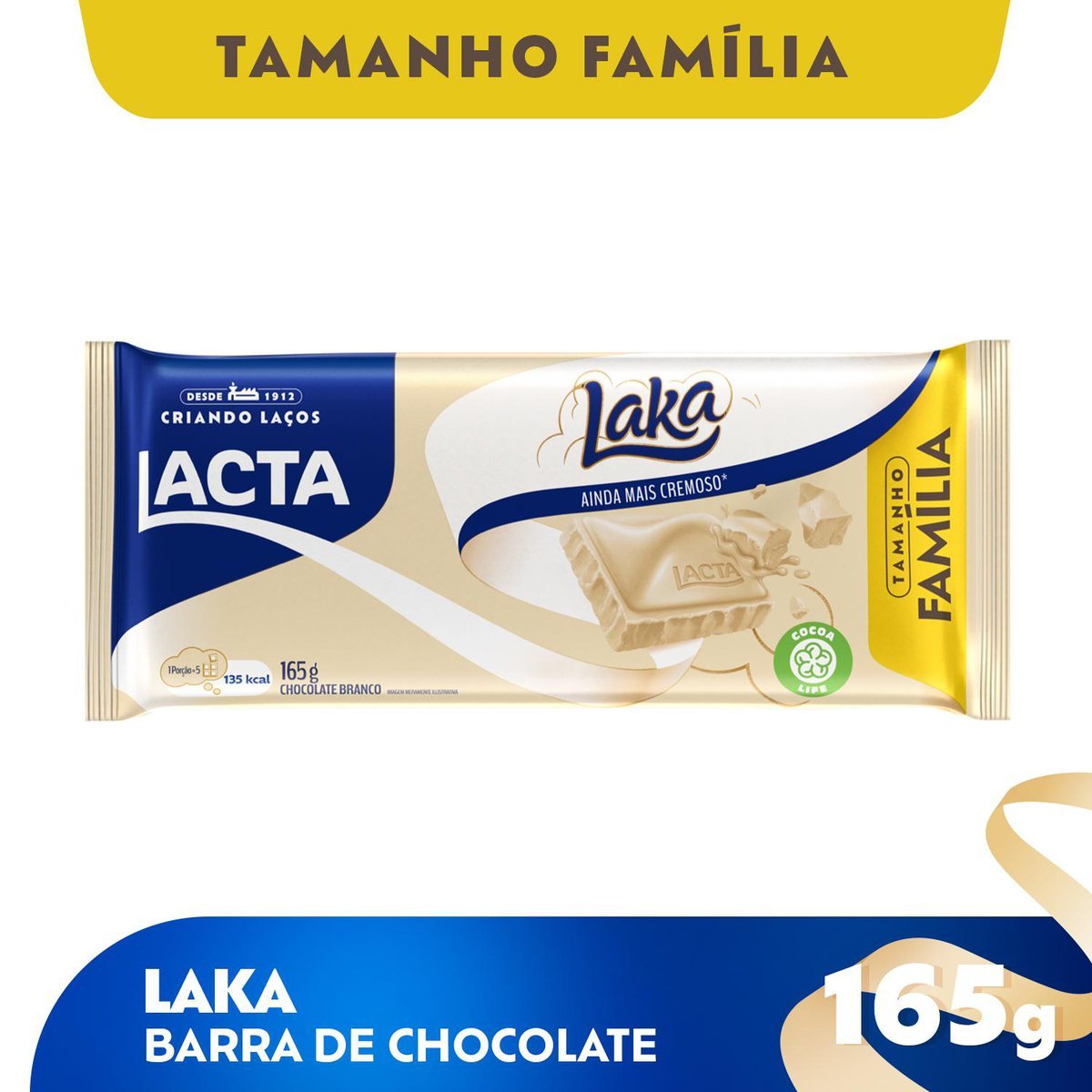 Chocolate Branco LAKA Lacta 165g | Pão de Açúcar