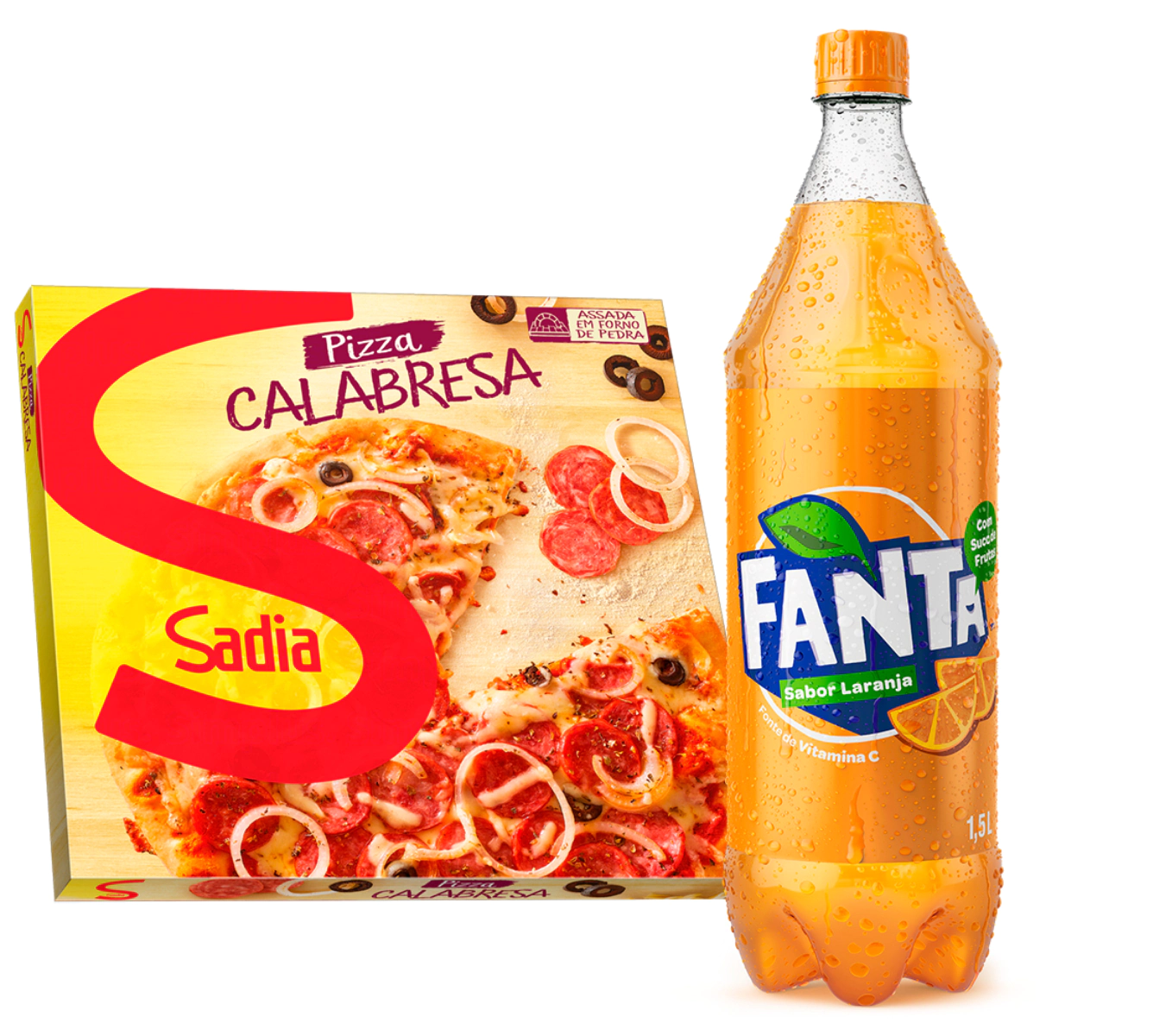 Kit Pizza de Calabresa Sadia 460g + Fanta Laranja 1,5L | Pão de Açúcar