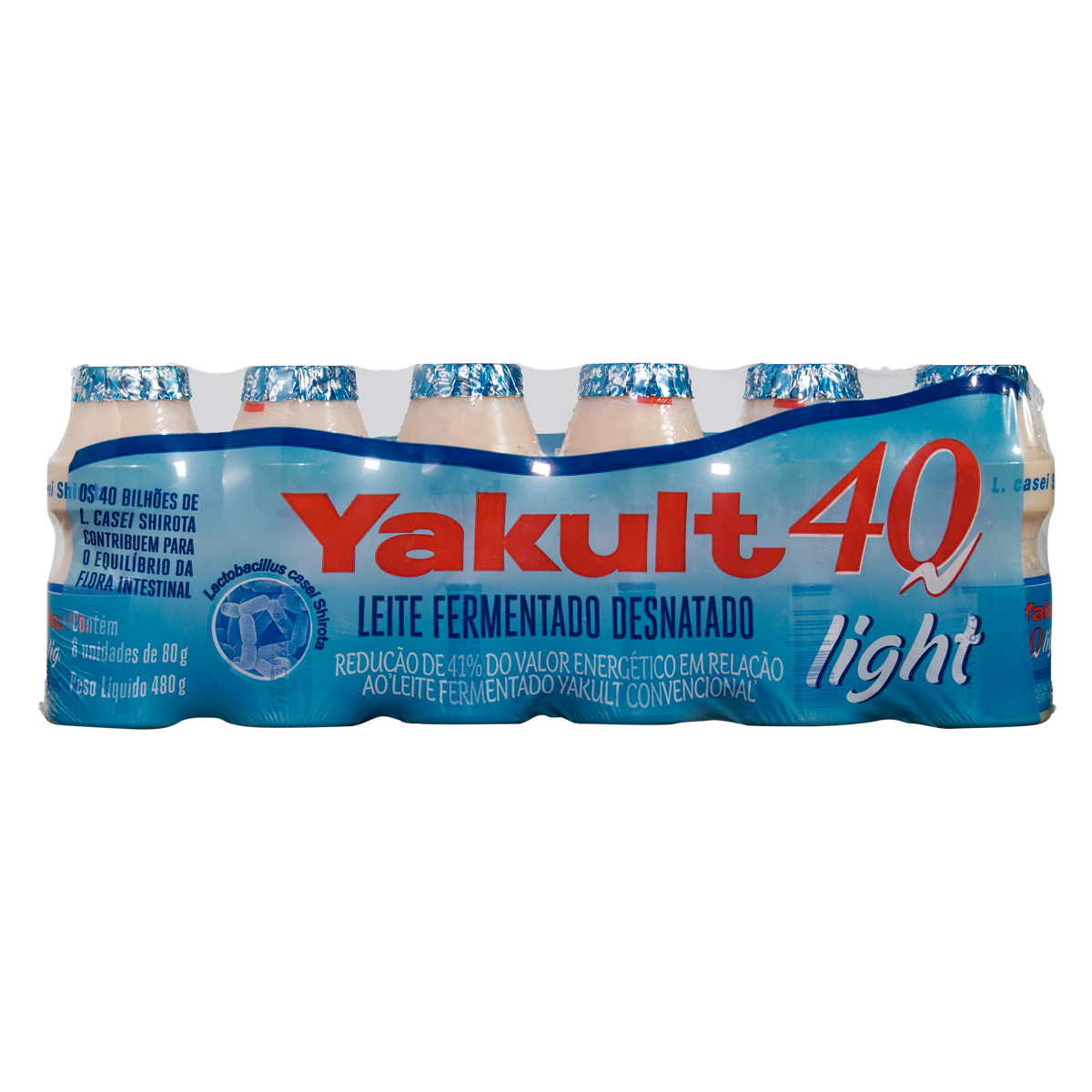 Pack Leite Fermentado Desnatado Light Yakult 40 Frasco 480g 6 Unidades ...
