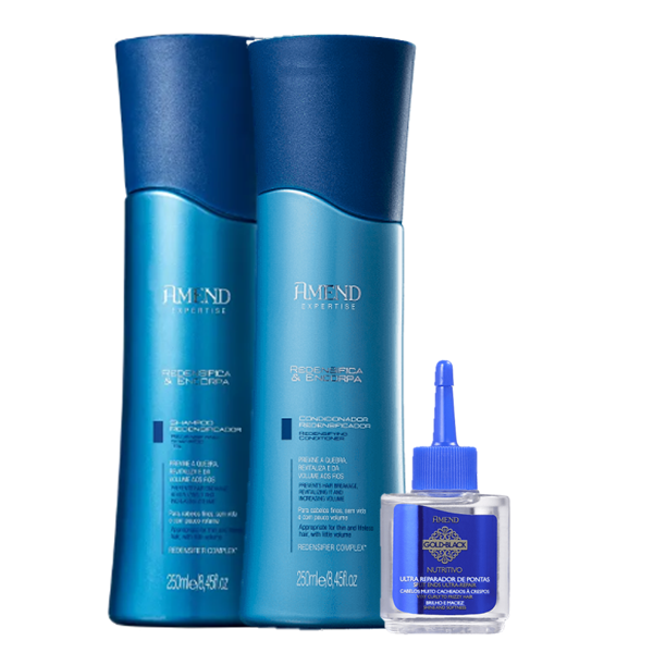 Amend Redensifica & Encorpa Shampoo e Condicionador 250ml e Reparador ...